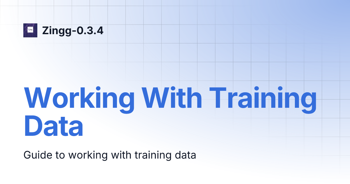 Working With Training Data | Zingg-0.3.4