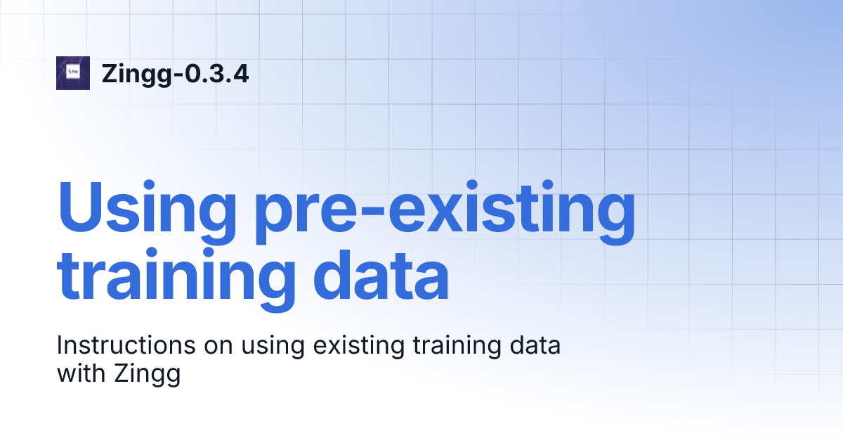 Using pre-existing training data | Zingg-0.3.4