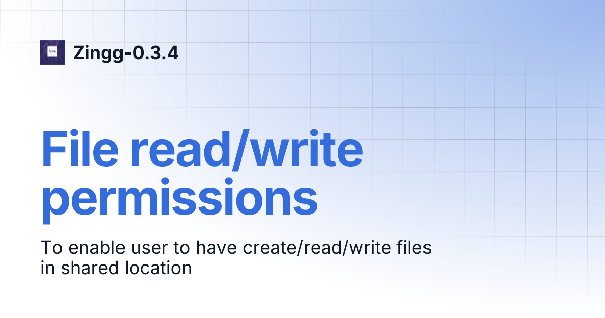File read/write permissions | Zingg-0.3.4