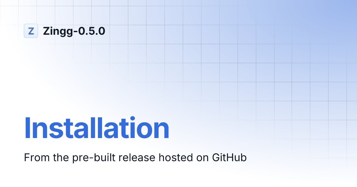 Installation | Zingg-0.5.0