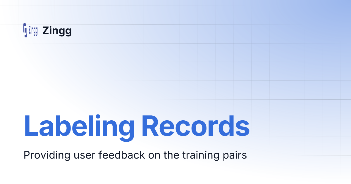 Labeling Records | Zingg