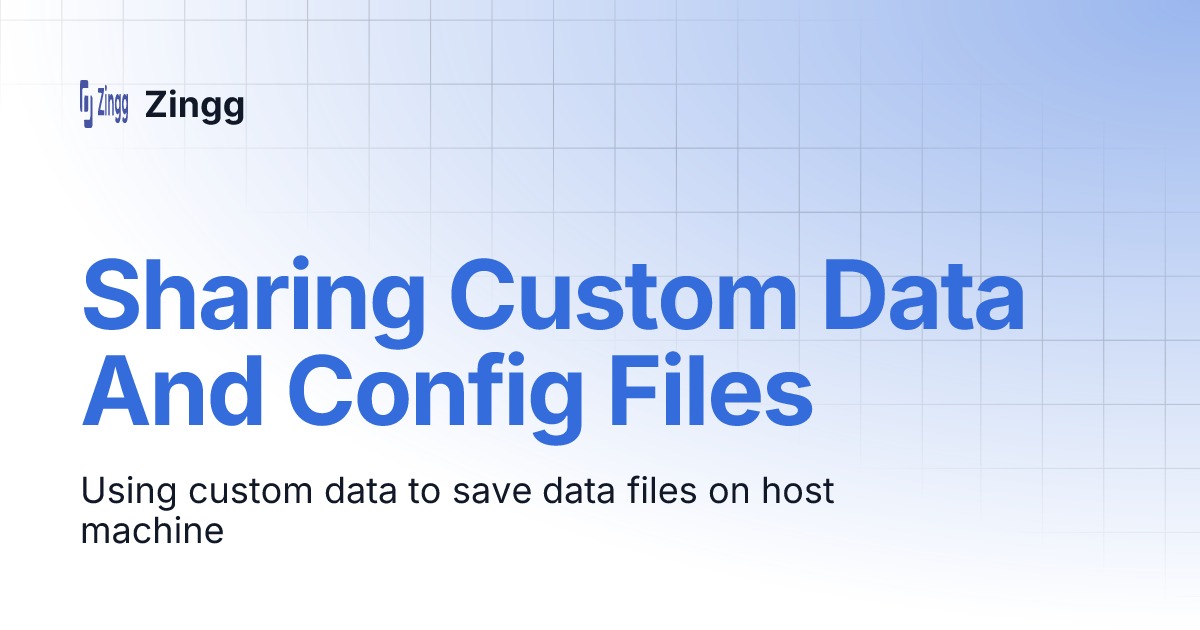 Sharing Custom Data And Config Files | Zingg
